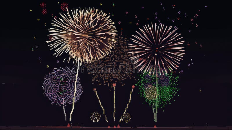 Artistic Firework Design Against Night Sky Stock Image - Image of ...