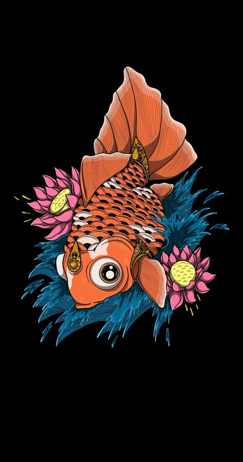 Unique Fish Pattern and Simple Shape and Background Stock Illustration ...