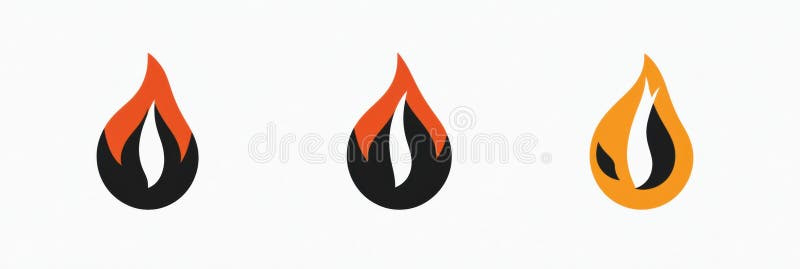 Unique Flame Icons Representing Fire Elements in Modern Design Suitable ...