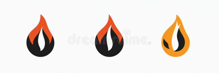 Unique Flame Icons Representing Fire Elements in Modern Design Suitable ...