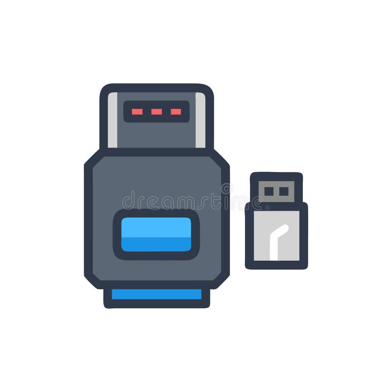 Unique Flash Memory Card Reader Electrical Icon Stock Illustration ...
