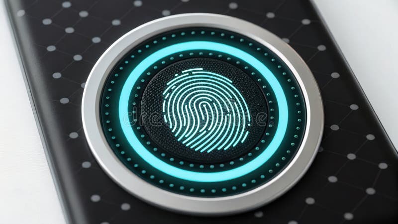 Unique Floating Fingerprint Icon on Cell Background Illustrating ...