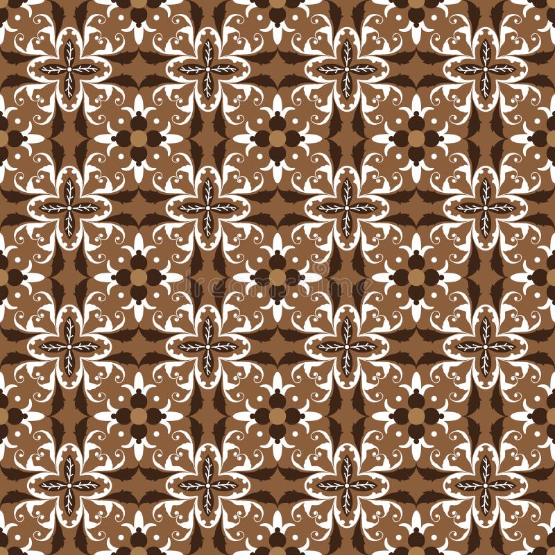 Unique Floral Pattern on Solo Batik with Elegant Brown Color Design ...