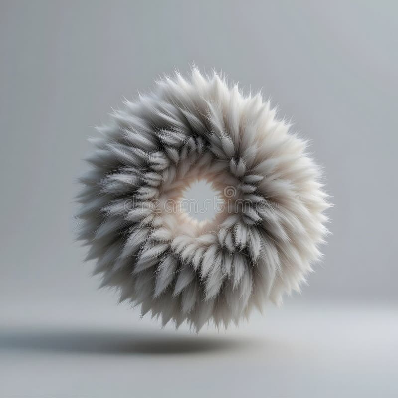Unique Fluffy Ring 3 D Render with Soft Texture and Gentle Shadow for ...