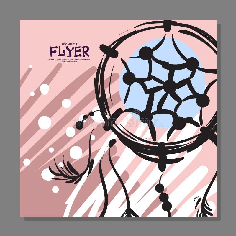 Unique Flyer with Dreamcatcher on the Background. Stock Vector ...
