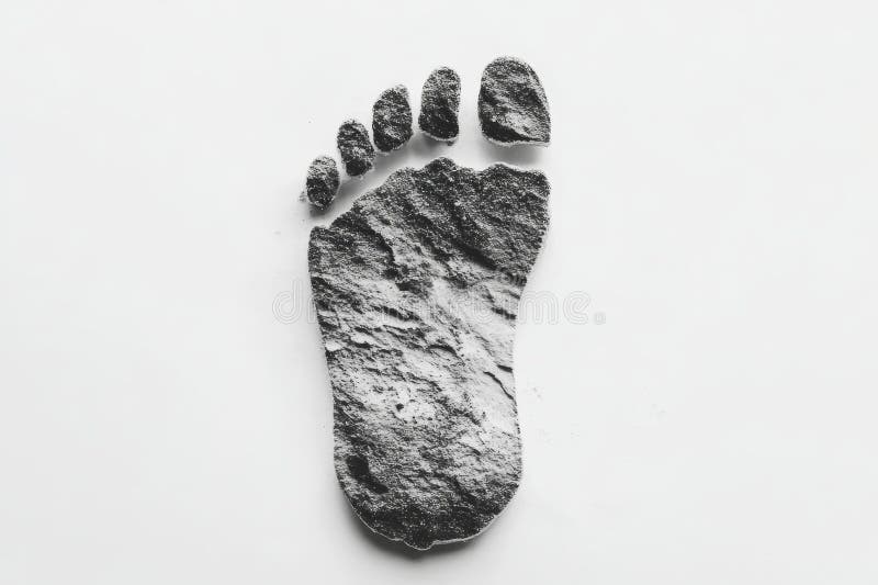 Unique Footprint Imprint on a Light Background for Creative Projects ...