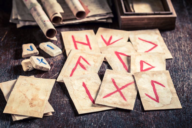 Unique Fortune Teller from Rune Cards Based on Antique Scrolls Stock ...