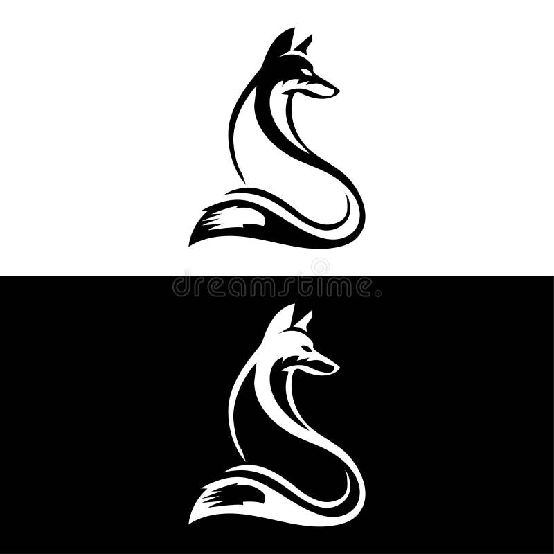 Unique Fox Logo, Fox Illustration, Vector.Logo Design of Black Fox ...