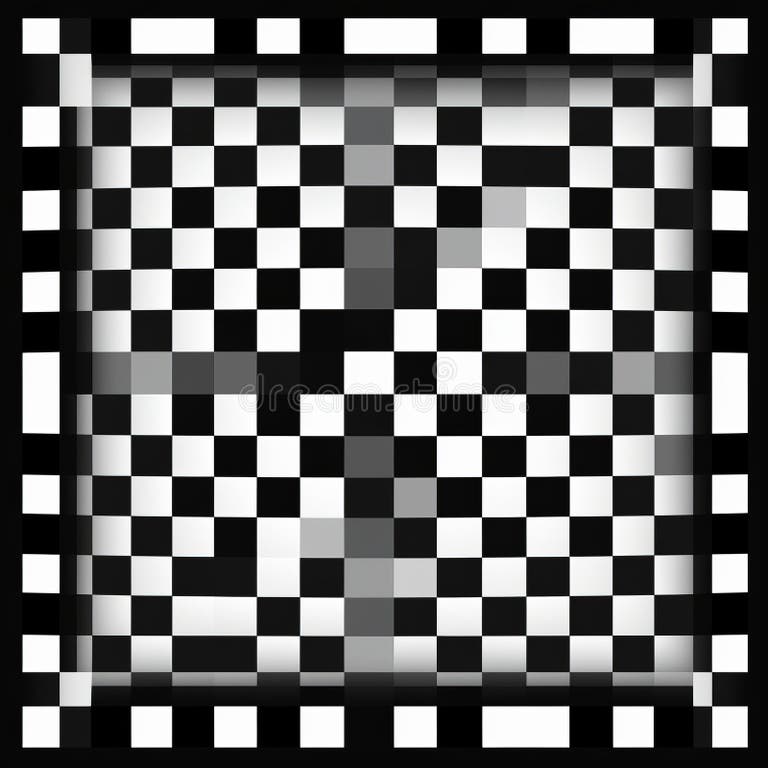 Unique Framed Black and White Checkered Pattern with Digital Gradient ...