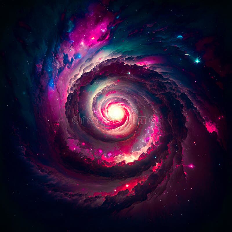 Colourful Galaxy Create by Artificial Intelligence Stock Illustration ...