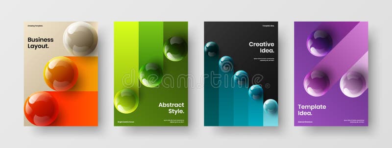 Unique Front Page A4 Vector Design Concept Set Stock Vector ...