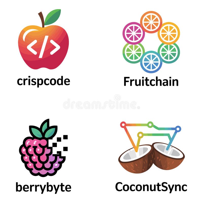 Modern and Fresh Fruit Based Logo Designs for AI Podcast and Digital ...