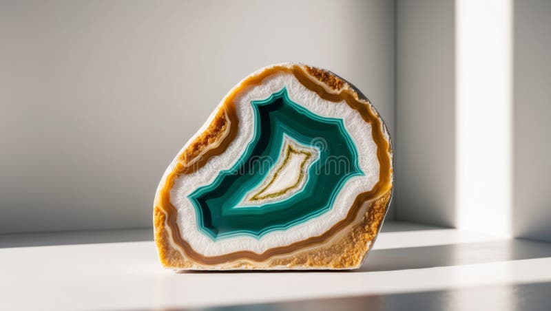 Unique Geode Dessert with Green and Amber Layers. Stock Photo - Image ...