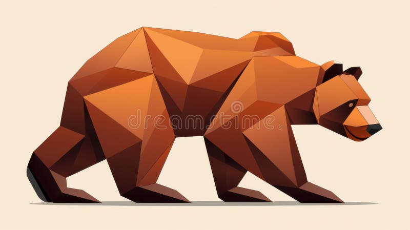 Unique Geometric Bear Illustration, Perfect for Art and Design Projects ...