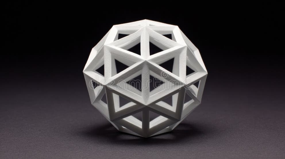 3D Printed Geometric Sculpture Showcasing Detailed Triangular Design ...