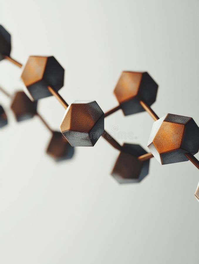 Unique Geometric Shapes Interconnected by Metallic Rods Creating an ...