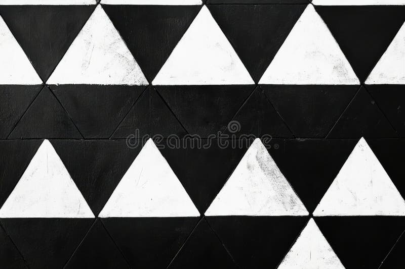Unique Geometric Triangle Pattern in Black and White Showcasing Clean ...