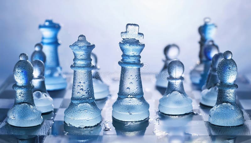 Unique Glass Chess Pieces Created from Water Showcase Artistic Design ...
