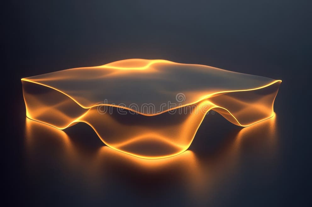 Unique Glowing Abstract Shape Illuminates in a Dark Background ...