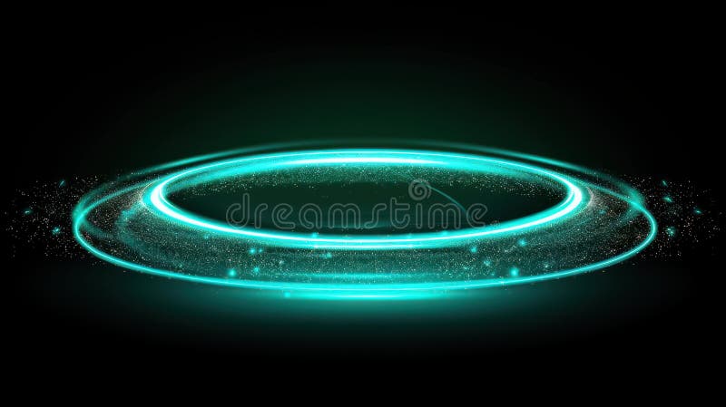 Unique Glowing Green Light Ring Design on a Black Background with ...