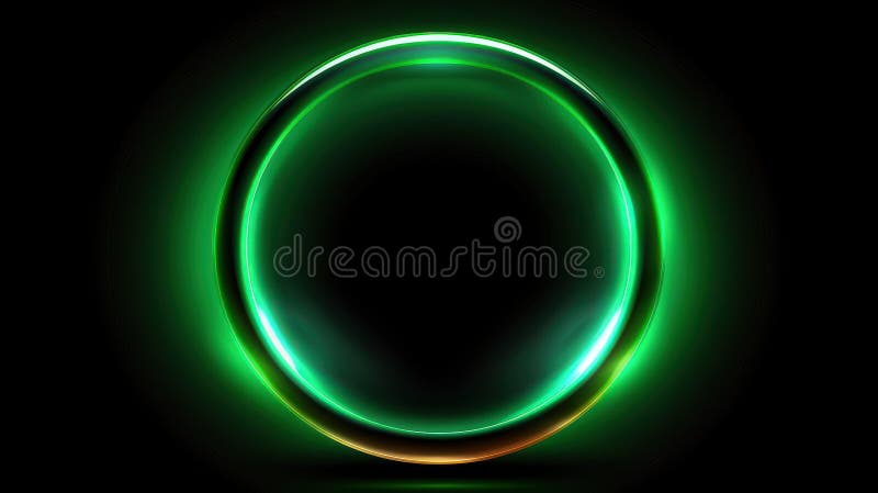 Unique Glowing Green Light Ring Design on a Black Background with ...