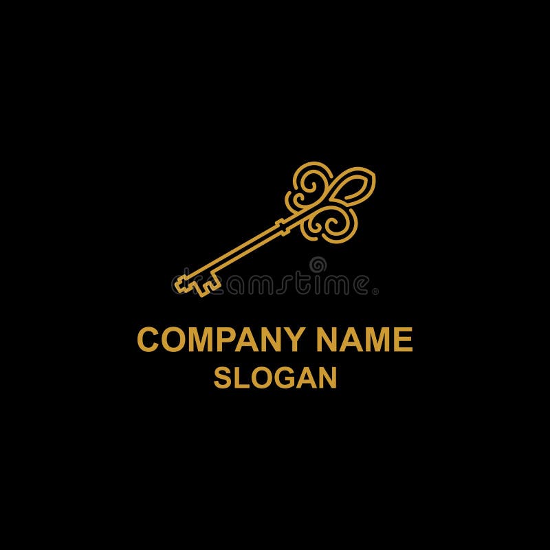 Elegant and Unique House Key Logo, with Royal Vintage Form. Stock ...