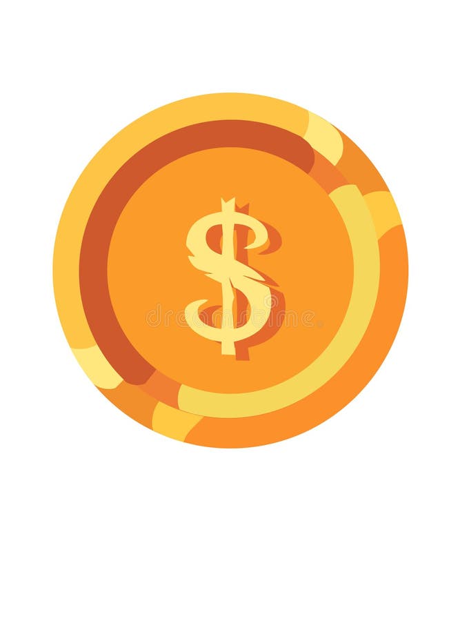 Unique Golden Coin with Dollar Sign Stock Vector - Illustration of sign ...