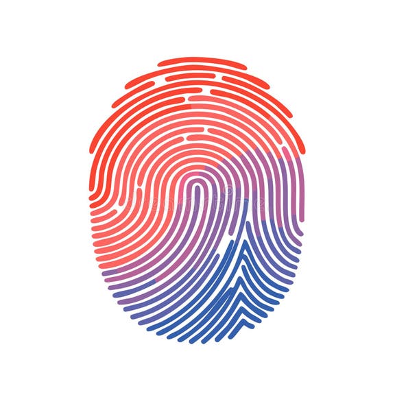 Unique Gradient Fingerprint Design Illustrating Identity and Security ...