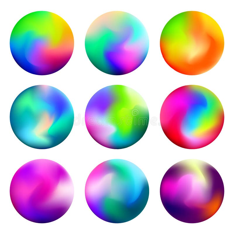 Unique Gradient Mesh Orbs with Mixed Colors Stock Illustration ...
