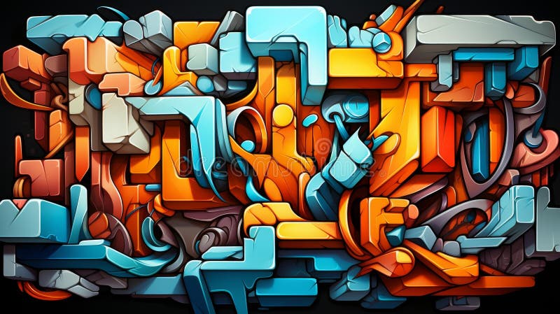 Unique Graffiti Design with a Flat Texture, Urban Expression, Eclectic ...
