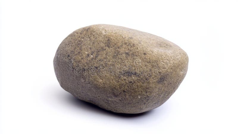 Unique Gray Stone with Smooth Surface Displayed Against a White ...