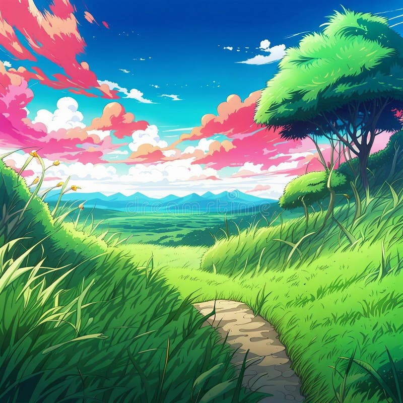 Fresh Natural Landscape Mountains Lake and Trees Landscape Background ...