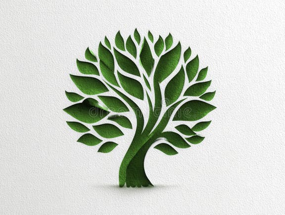 Unique Green Tree Design Featuring Intricate Leaf Patterns, Perfect for ...
