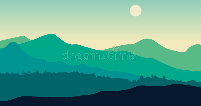 Green Valley Mountain Scenery Animation Stock Footage - Video of dawn ...