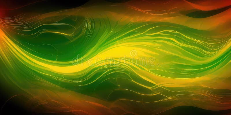 Unique Green and Yellow Waves Stock Illustration - Illustration of ...