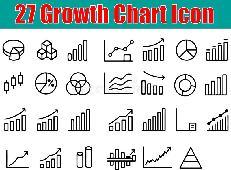 Unique Growth Chart and Graph Icons for Business Analytics Data ...