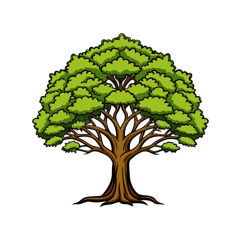 Unique Hackberry Tree Bold Illustration Stock Illustration ...