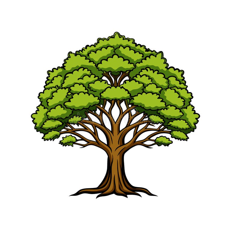 Unique Hackberry Tree Bold Illustration Stock Illustration ...