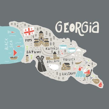 Cartoon Map Georgia Stock Illustrations – 249 Cartoon Map Georgia Stock ...