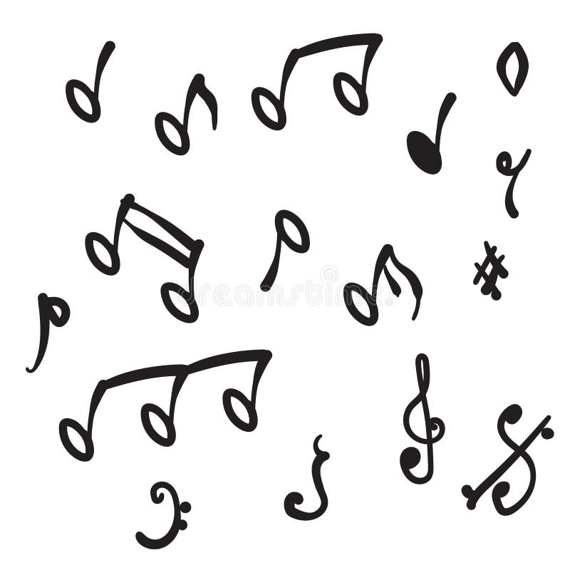 Unique Hand Drawn Doodle Note Music Vector Illustration Stock Vector ...