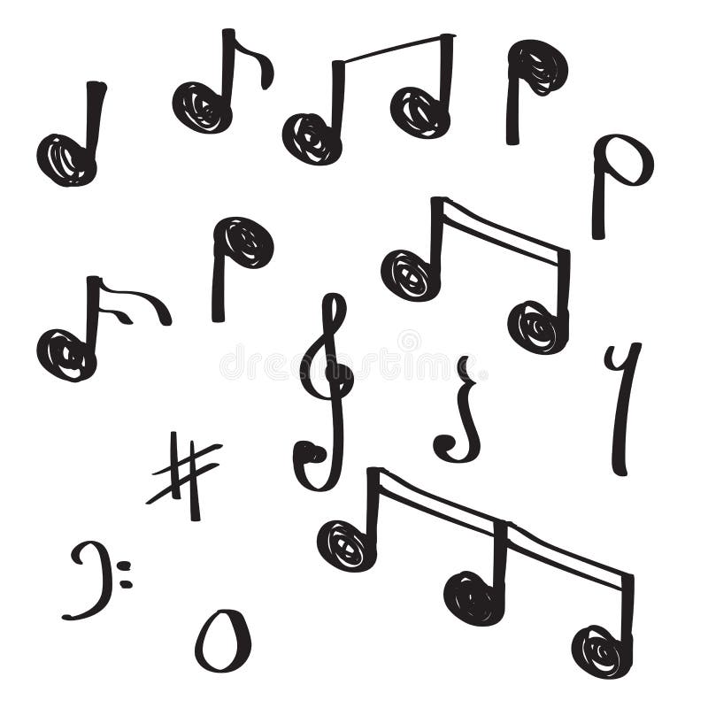 Unique Hand Drawn Doodle Note Music Vector Illustration Stock Vector ...