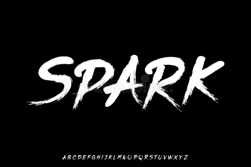 Unique Handwritten with Paint Brush Texture Alphabet Display Font ...