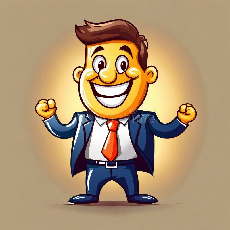 Happy Business Office Worker Character Design Background Stock ...
