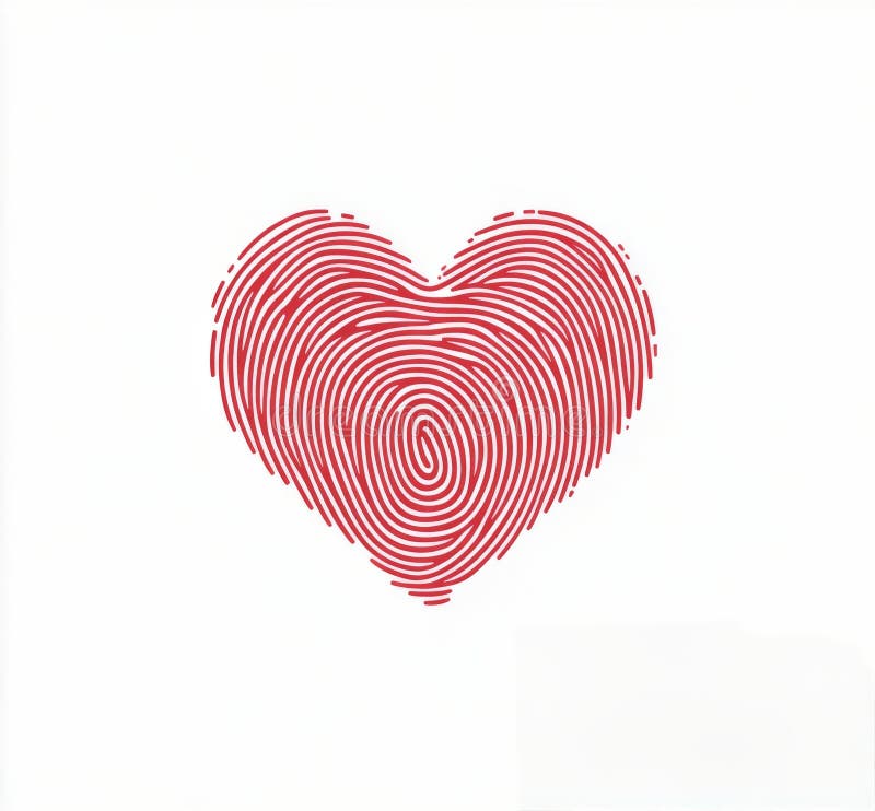 Unique Heart Shape Created with Fingerprint Patterns on a Soft, Light ...