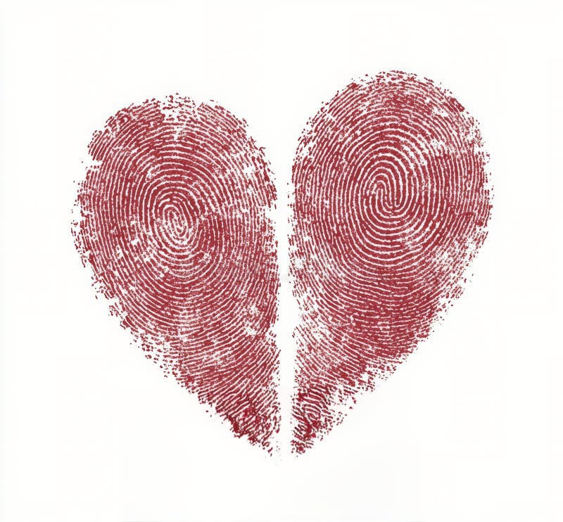 Unique Heart Shape Created from Vibrant Fingerprint Patterns Showcasing ...