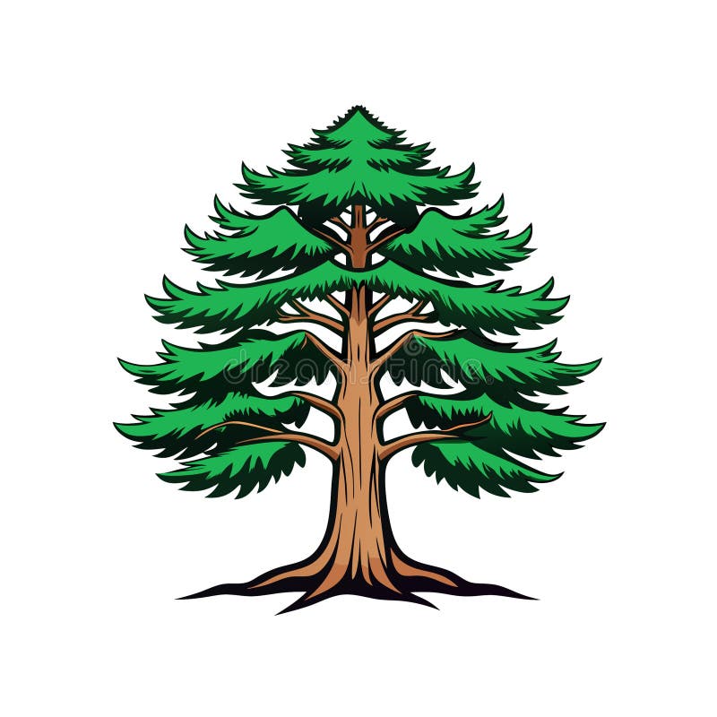 Unique Hemlock Tree Bold Illustration Stock Illustration - Illustration ...