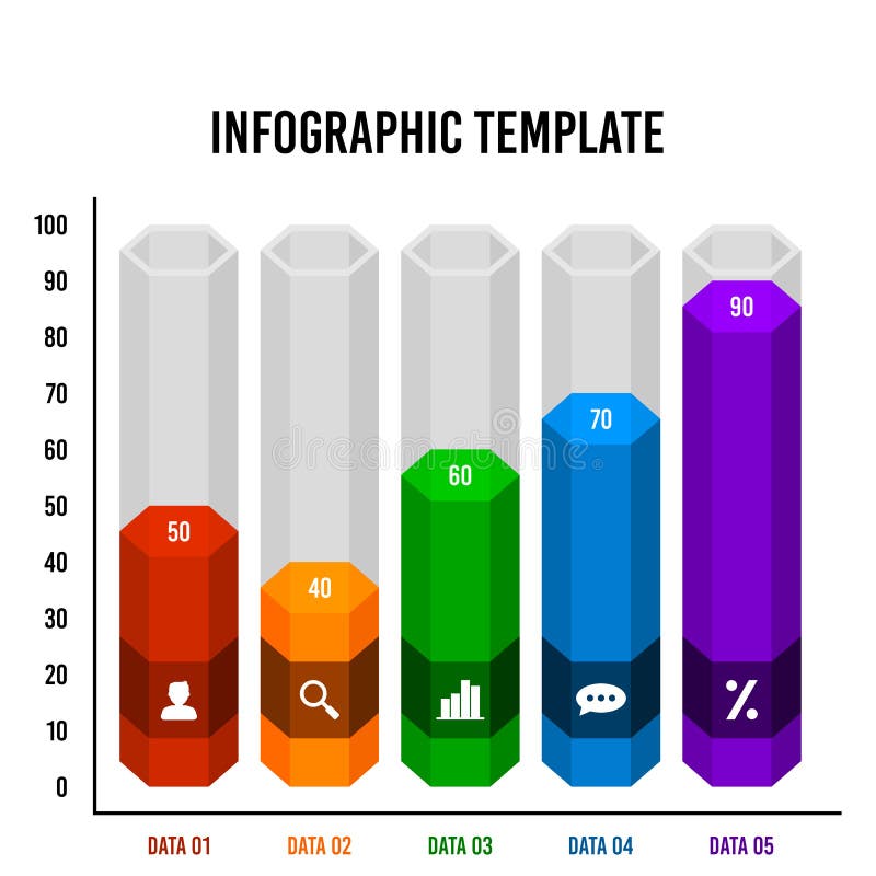 3D Cube Chart, Graph. Simply Color Editable Stock Vector - Illustration ...
