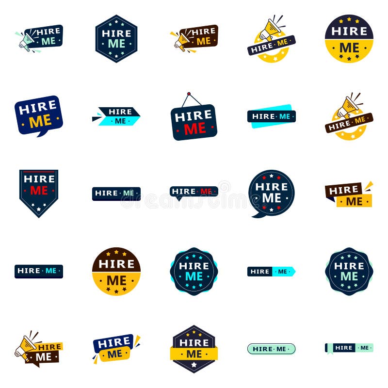 25 Unique Hire Me Banners To Get You Hired Stock Vector - Illustration ...