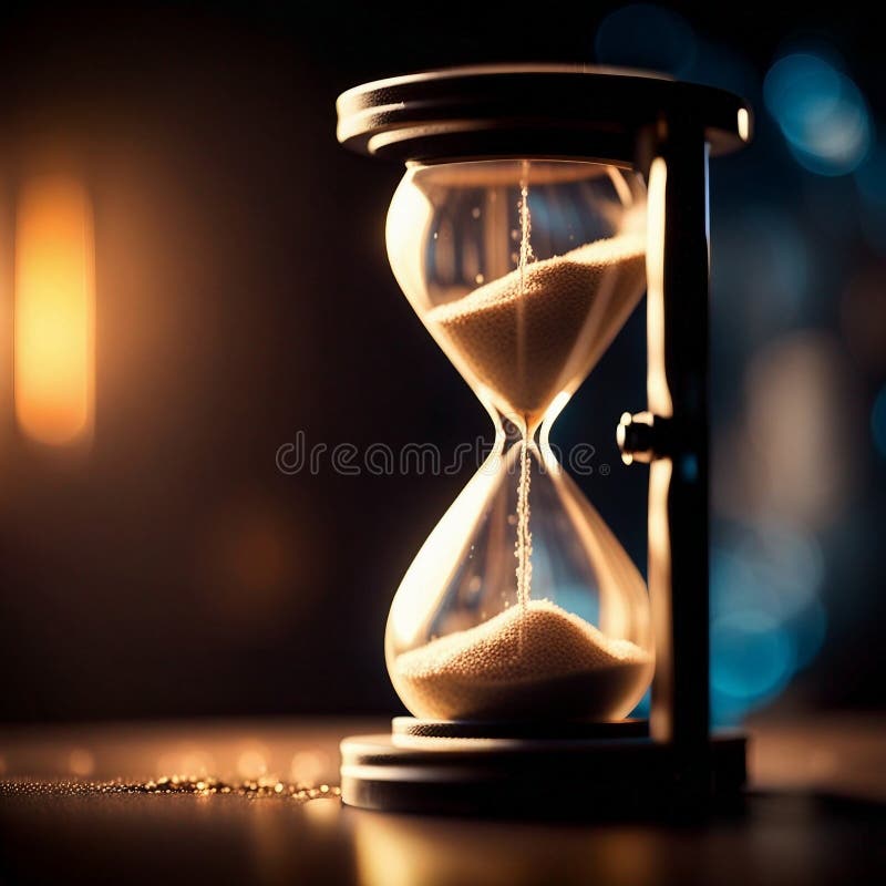 Hourglass Aesthetic Background with Sand Flowing Down Stock Image ...