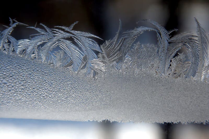 Unique Ice Patterns on Window Glass Stock Image - Image of flower ...